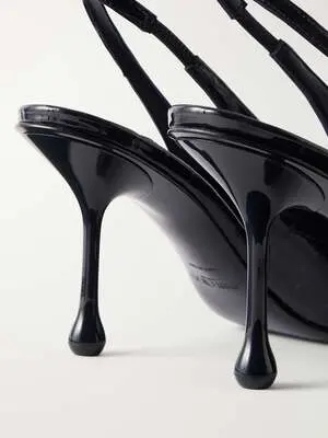 JIMMY CHOO Isa 80 Croc-effect Leather Slingback Pumps