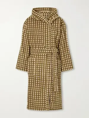 AUTUMN SONATA Hanna Printed Cotton-terry Bathrobe
