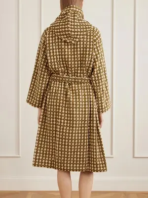AUTUMN SONATA Hanna Printed Cotton-terry Bathrobe