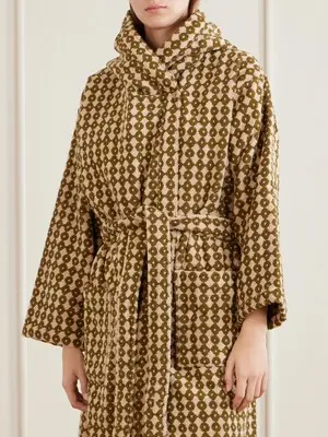AUTUMN SONATA Hanna Printed Cotton-terry Bathrobe