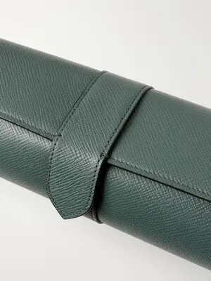 Smythson Full-grain Leather Watch Roll - Green