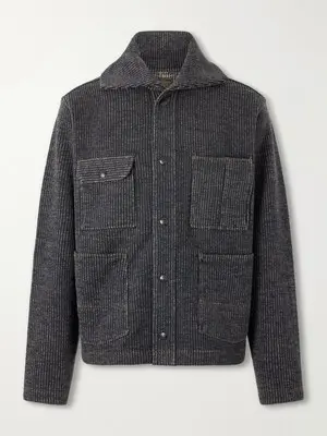 Ralph Lauren Striped Cotton-blend Fleece Jacket