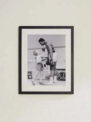 SONIC EDITIONS Framed 1963 Ali And Young Patrick Power Print, 16" X 20 - Black