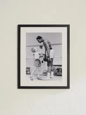 SONIC EDITIONS Framed 1963 Ali And Young Patrick Power Print, 16" X 20&quot - Black