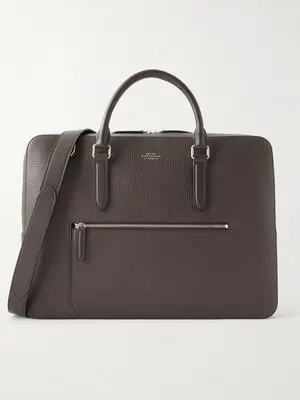 Smythson Full-grain Leather Briefcase - Brown