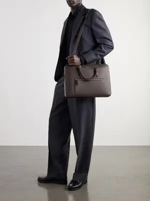 Smythson Full-grain Leather Briefcase - Brown
