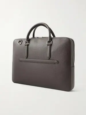 Smythson Full-grain Leather Briefcase - Brown