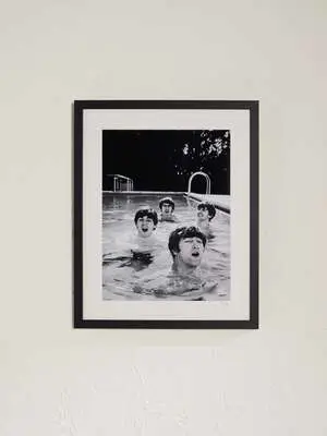 SONIC EDITIONS Framed 1964 Beatles Taking A Dip Print, 40" X 50