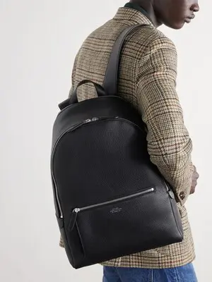 Smythson Full-grain Leather Backpack - Black