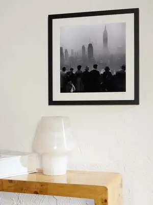 SONIC EDITIONS Framed 1953 Contemplating The Big Apple Print, 40" X 40