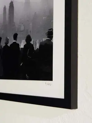 SONIC EDITIONS Framed 1953 Contemplating The Big Apple Print, 40" X 40