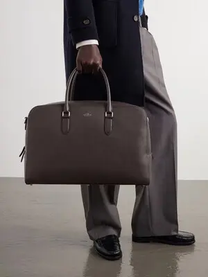 Smythson Full-grain Leather Weekend Bag