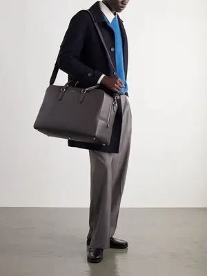 Smythson Full-grain Leather Weekend Bag