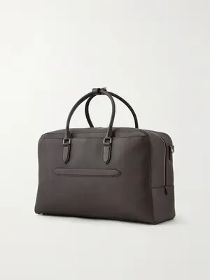 Smythson Full-grain Leather Weekend Bag