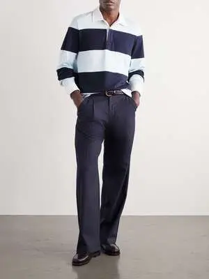 Rag & Bone Striped Cotton-jersey Polo Shirt