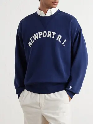 Polo Ralph Lauren Appliquéd Cotton-blend Jersey Sweatshirt