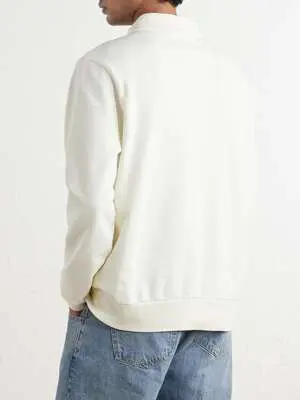 Polo Ralph Lauren Logo-embroidered Cotton-jersey Half-zip Sweatshirt - Ecru