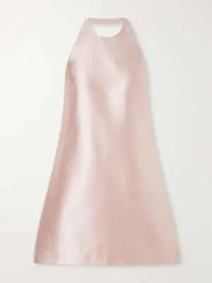 SELF-PORTRAIT Pleated Taffeta Mini Dress