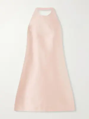 SELF-PORTRAIT Pleated Taffeta Mini Dress - Pink