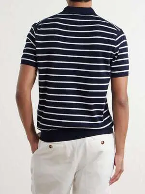 Polo Ralph Lauren Logo-embroidered Striped Ribbed Cotton Polo Shirt
