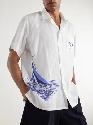 Polo Ralph Lauren Printed Linen Shirt - Neutrals