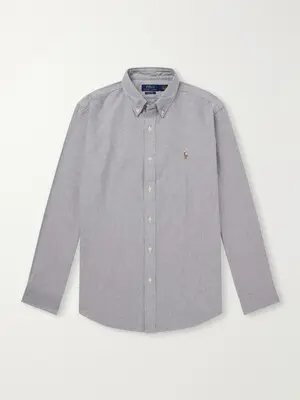 Polo Ralph Lauren Polo Ralph Lauren - Logo-Embroidered Cotton Shirt - Men - Gray - L Gray