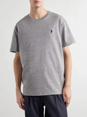 Polo Ralph Lauren Logo-embroidered Cotton-jersey T-shirt - Gray