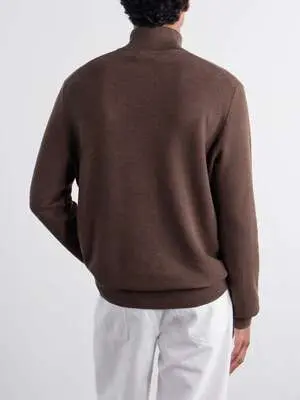 Polo Ralph Lauren Logo-embroidered Textured-cotton Half-zip Sweater