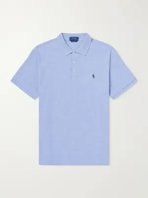 Polo Ralph Lauren Logo-embroidered Waffle-knit Cotton Polo Shirt
