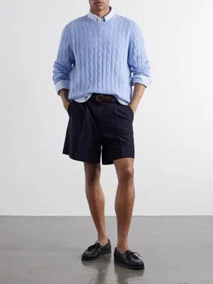 Polo Ralph Lauren Embroidered Cable-knit Cashmere Sweater