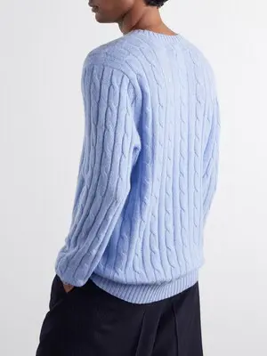 Polo Ralph Lauren Embroidered Cable-knit Cashmere Sweater