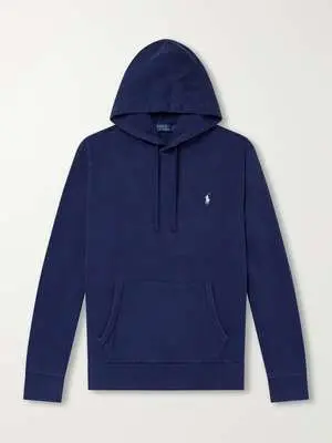 Polo Ralph Lauren Logo-embroidered Cotton-jersey Hoodie - Navy