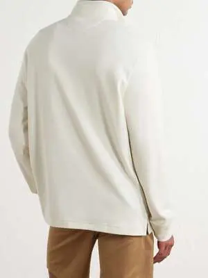 Polo Ralph Lauren Logo-embroidered Ribbed Cotton Half-zip Sweater