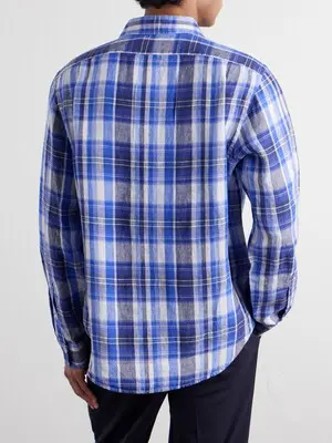 Polo Ralph Lauren Logo-embroidered Checked Linen Shirt