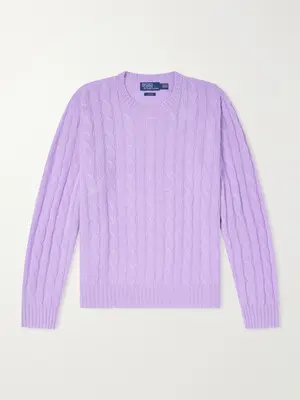Polo Ralph Lauren Cable-knit Cashmere Sweater - Purple