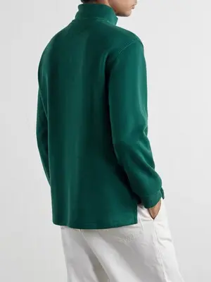 Polo Ralph Lauren Logo-embroidered Cotton-jersey Half-zip Sweatshirt - Green
