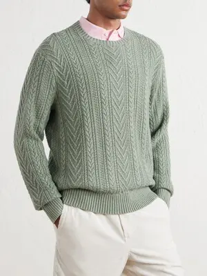 Polo Ralph Lauren Cable-knit Cotton And Linen-blend Sweater
