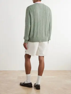 Polo Ralph Lauren Cable-knit Cotton And Linen-blend Sweater