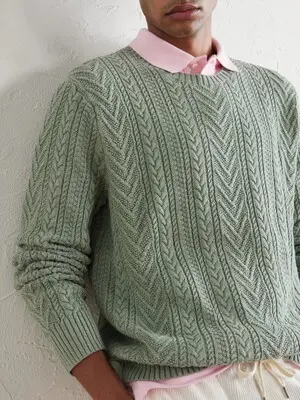 Polo Ralph Lauren Cable-knit Cotton And Linen-blend Sweater