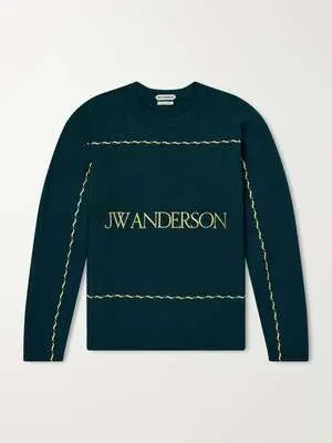 JW Anderson Logo Embroidered Wool Sweater