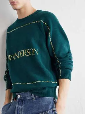 JW Anderson Logo Embroidered Wool Sweater