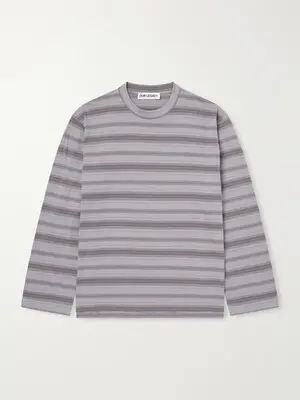 Our Legacy Striped Cotton-jersey T-shirt - Gray