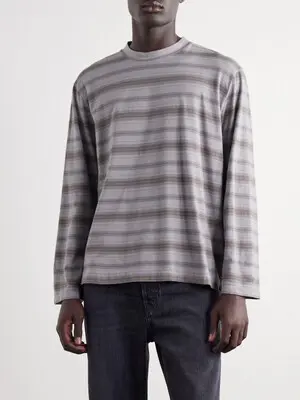 Our Legacy Striped Cotton-jersey T-shirt - Gray