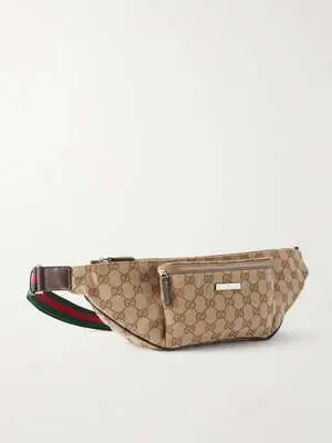 Gucci Web-trimmed Gg-canvas Belt Bag - Beige