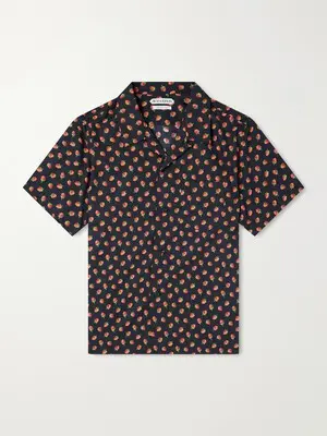 JW Anderson Camp-collar Printed Cotton Shirt - Black