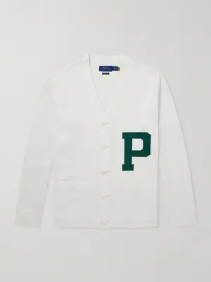 Polo Ralph Lauren Logo-intarsia Cotton Cardigan - Neutrals