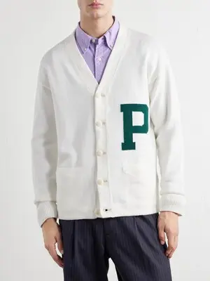 Polo Ralph Lauren Logo-intarsia Cotton Cardigan - Neutrals