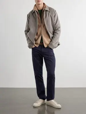 Canali Wool And Cashmere-blend Zip-up Sweater - Neutrals