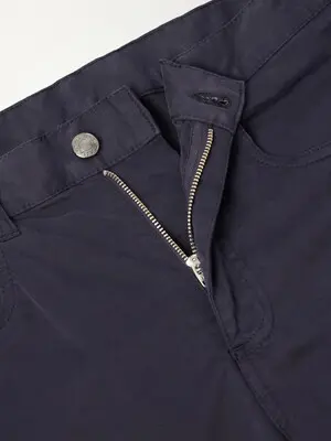 Canali Tapered Stretch Cotton-twill Trousers - Blue
