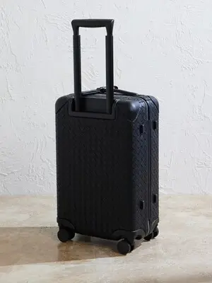 Bottega Veneta Odyssea Intrecciato Leather Suitcase - Black